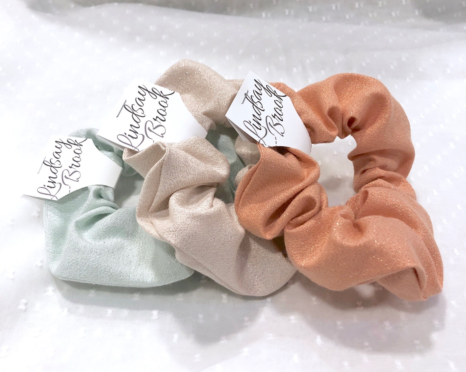 Glitter Scrunchie Scrunchie Set Organic Cotton Scrunchie - Etsy