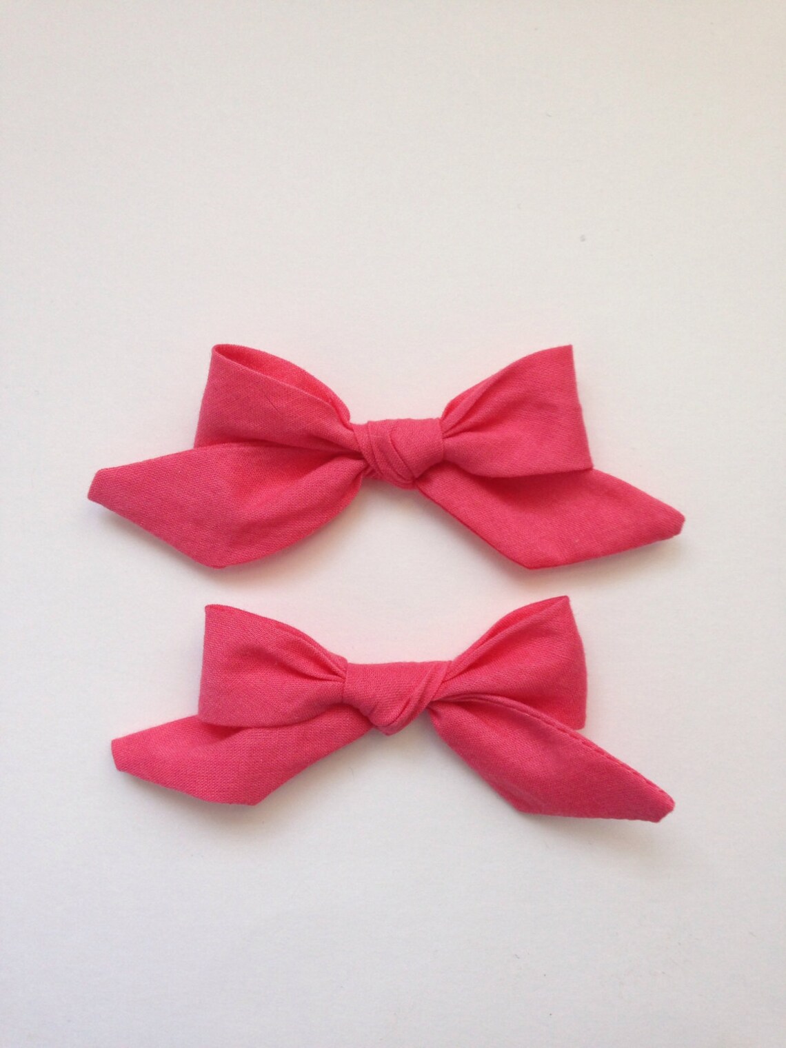 Schoolgirl Bows Little Girl Bows Fabric Bows Coral Pink - Etsy