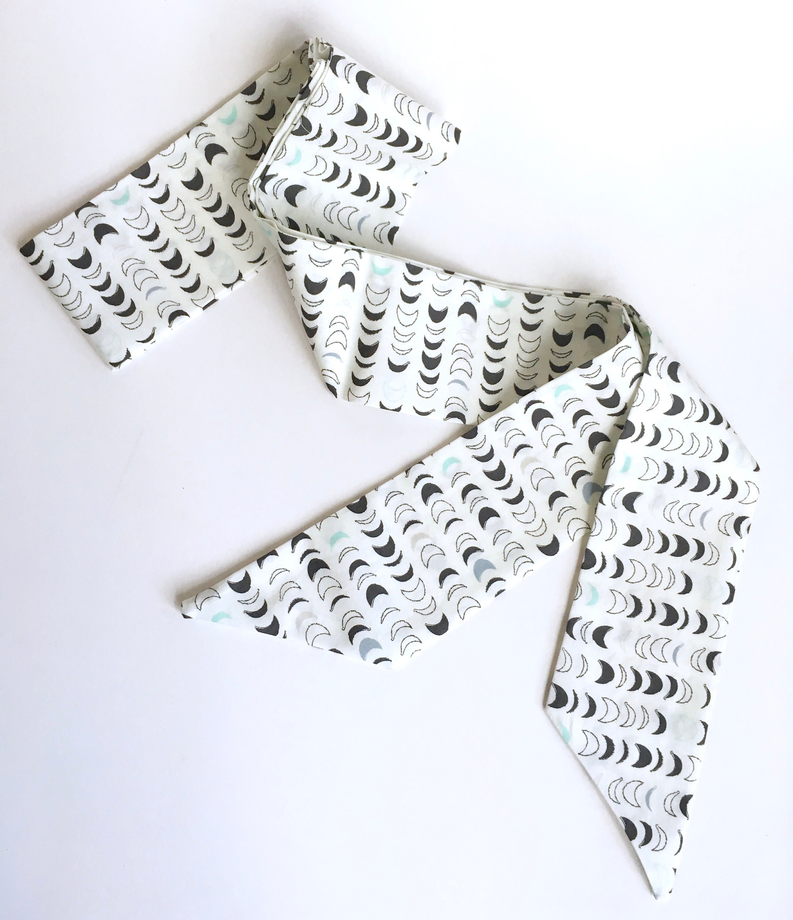 Moon Phase Hair Scarf - White Hair Scarf - Moons Headband - Lunar ...