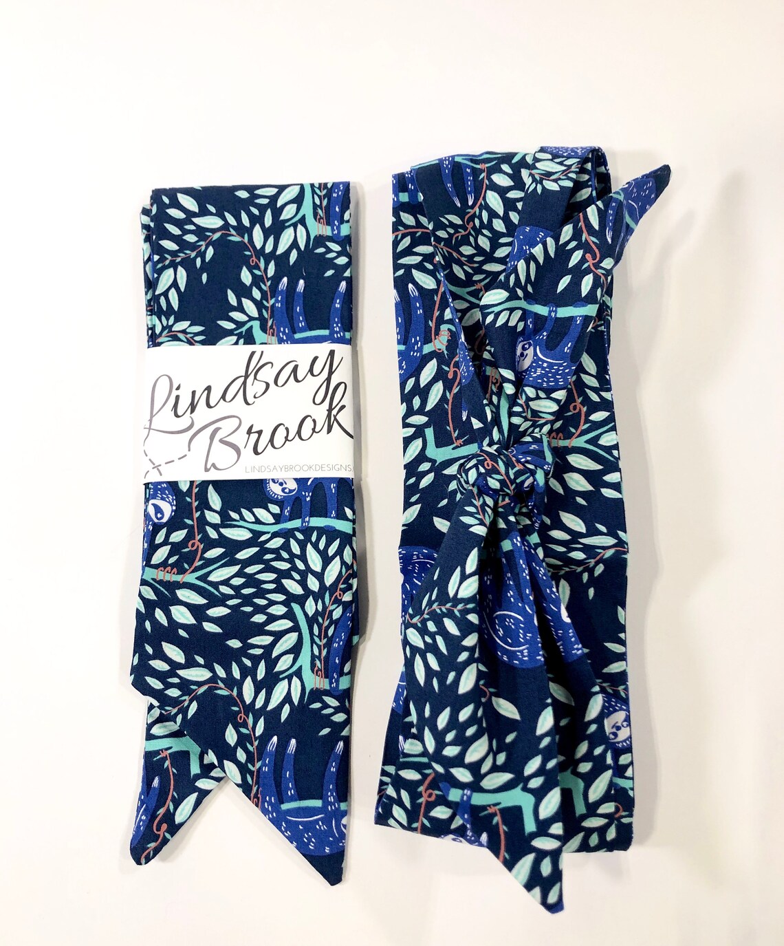 Sloth Hair Scarf Cute Animal Headband Navy Blue Rainforest | Etsy