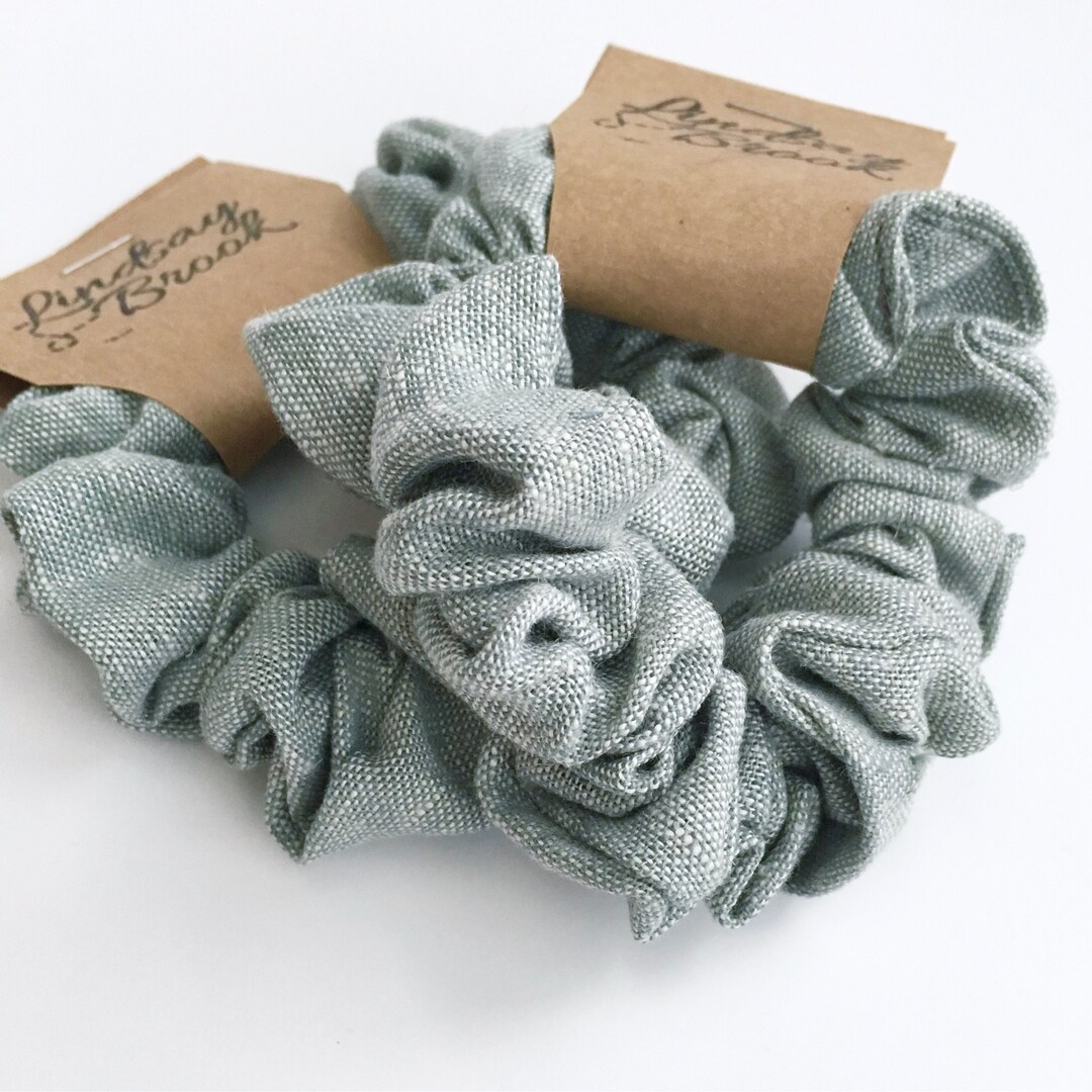 Linen Scrunchie Sage Linen Scrunchie Green Scrunchie - Etsy