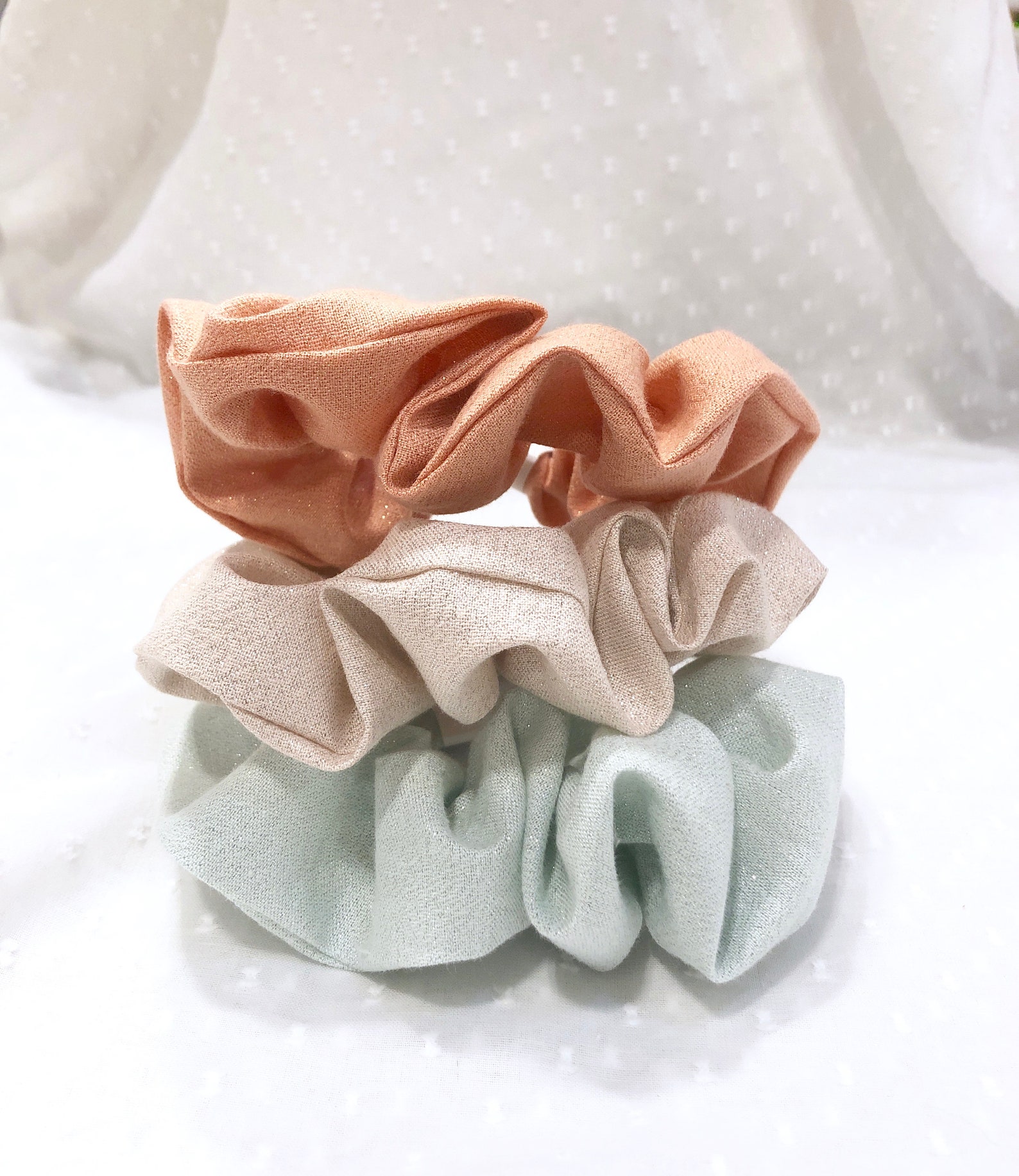 Glitter Scrunchie Scrunchie Set Organic Cotton Scrunchie - Etsy