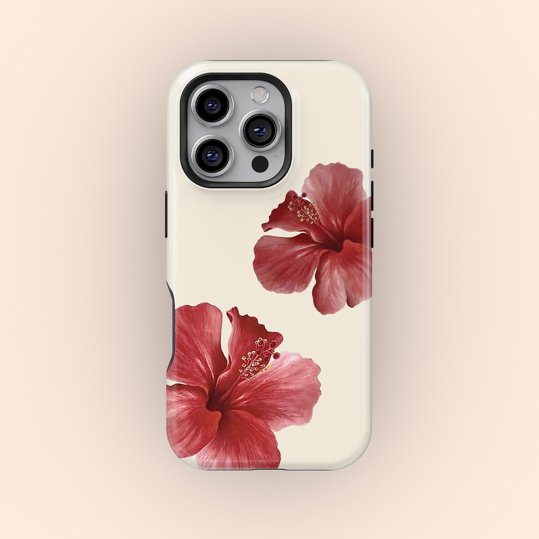 Floral Tropical Hibiscus Phone Case, Summer Hawaiian Girly Aesthetic ...