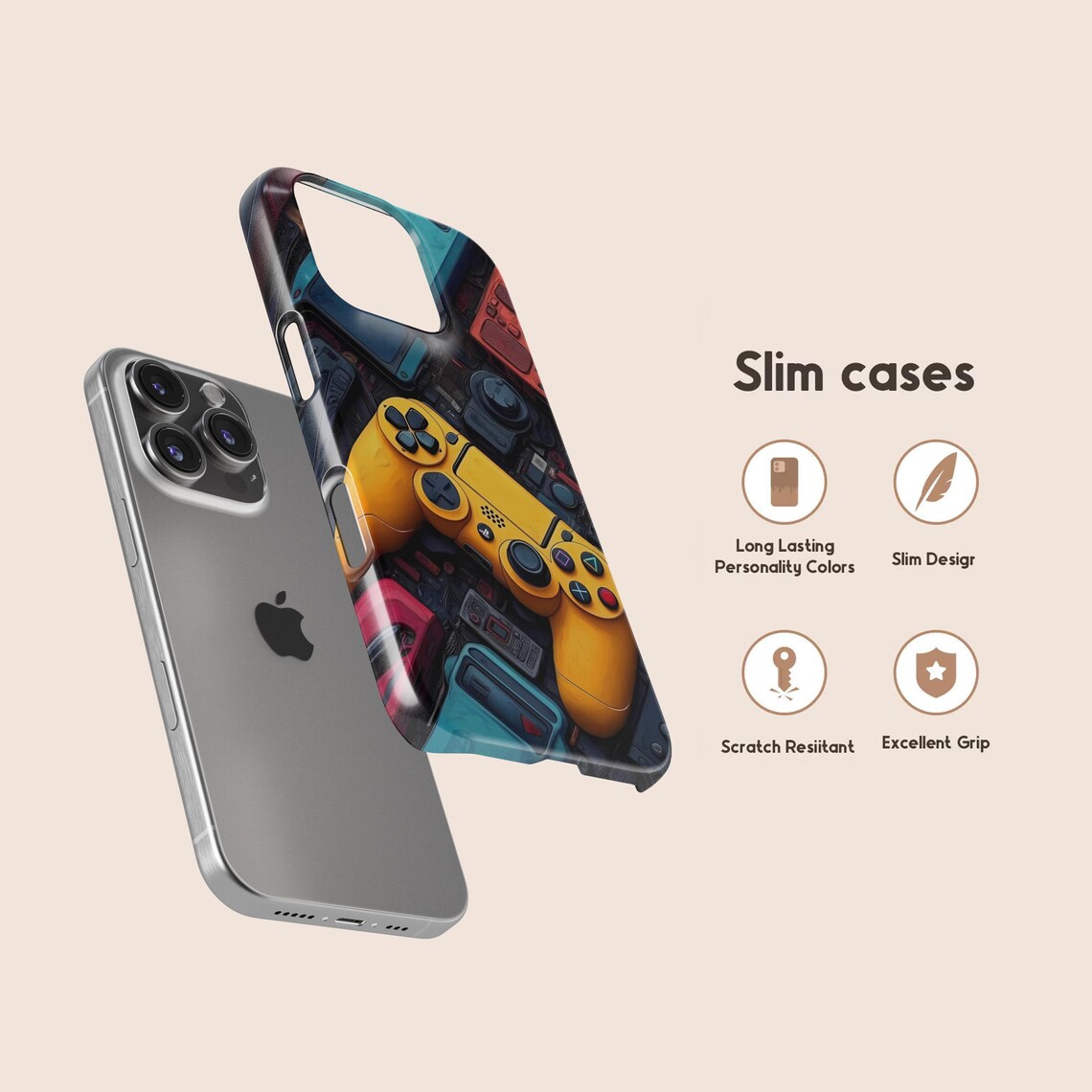 Retro Gaming Style Phone Case for iPhone 16 15 14 13 12 Pro Max, Galaxy ...
