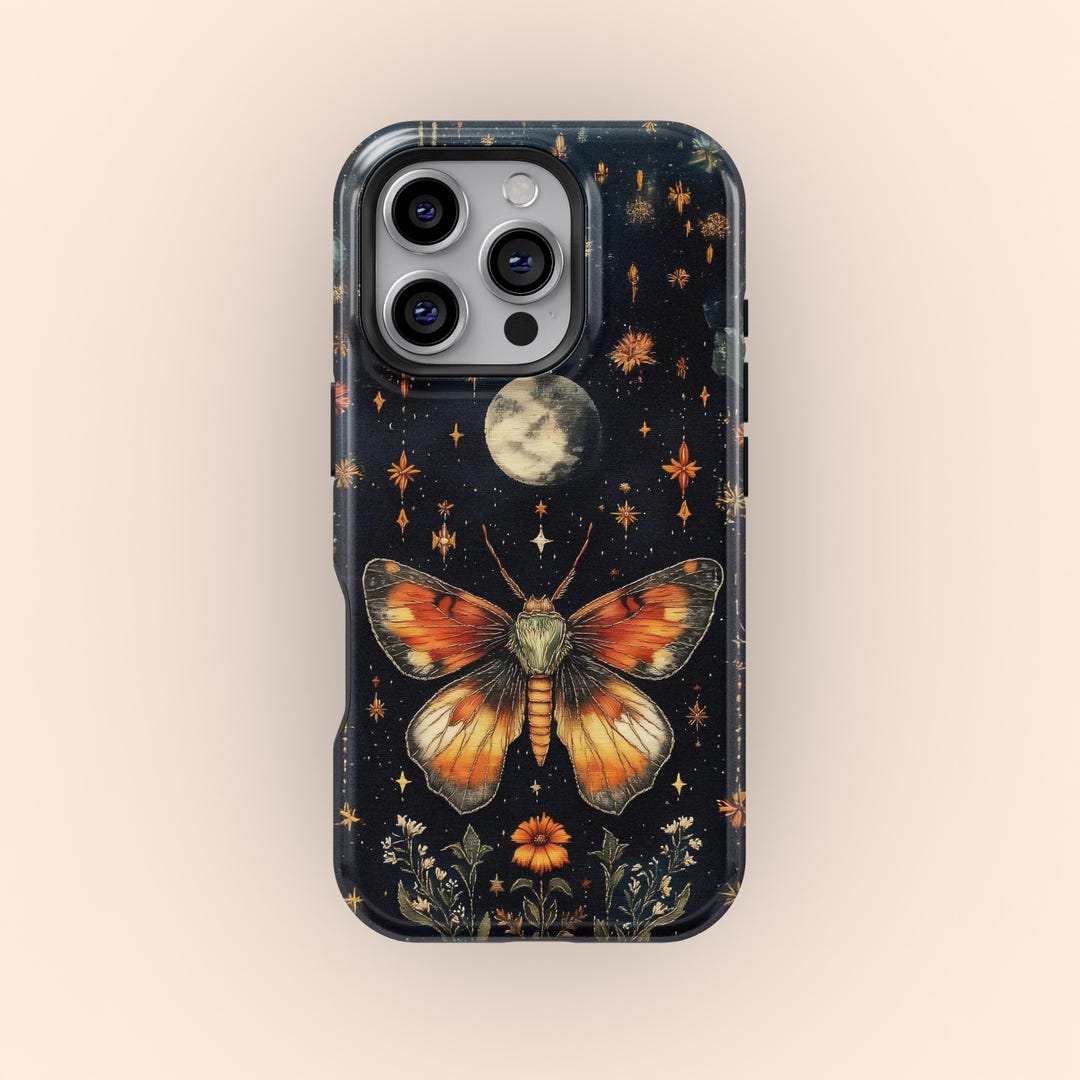 Lunar Moth Phone Case Full Moon Occult Gothic Cottagecore Fairycore ...