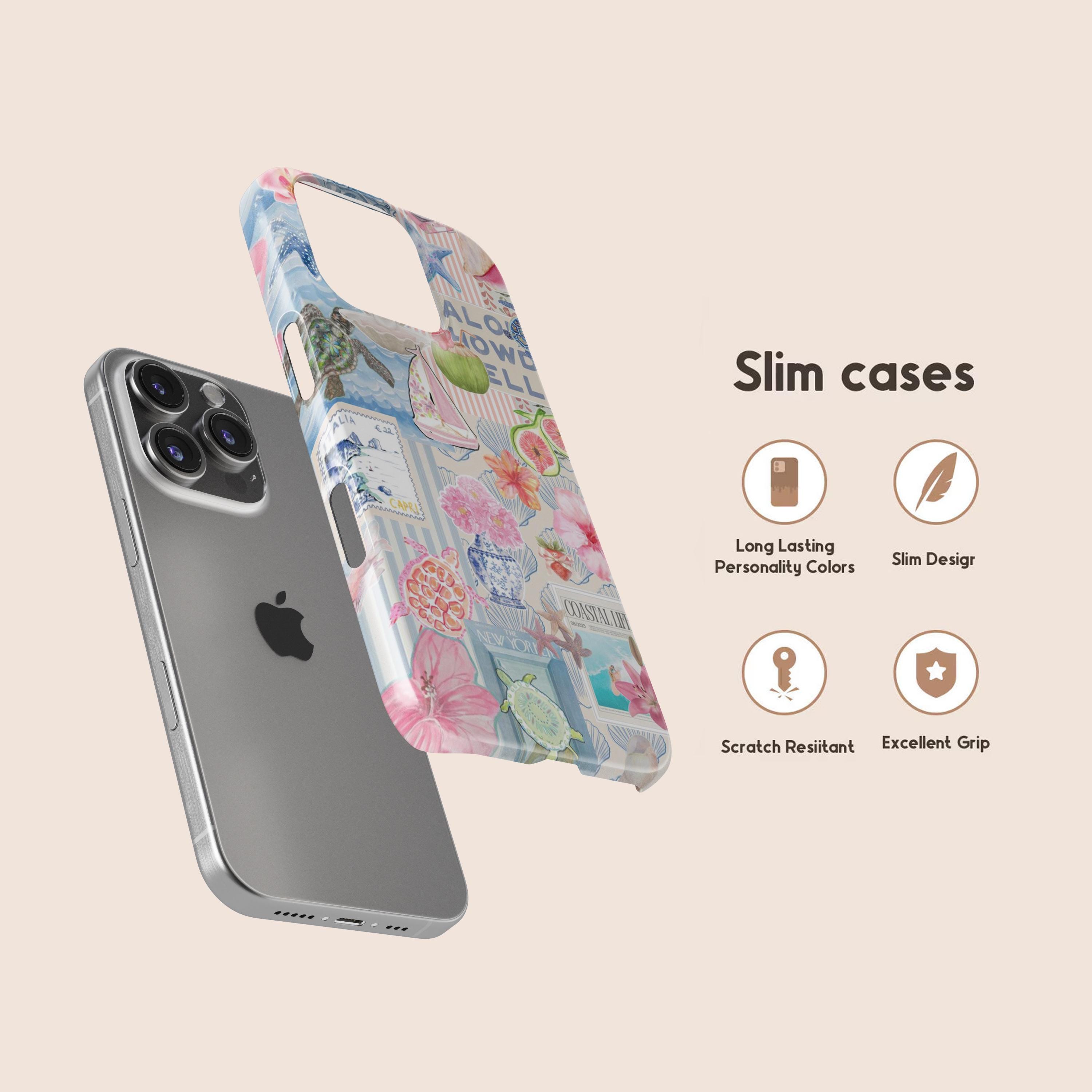 Coastal Italy Collage Phone Case, Cute Coastal Coquette Aesthetic ...