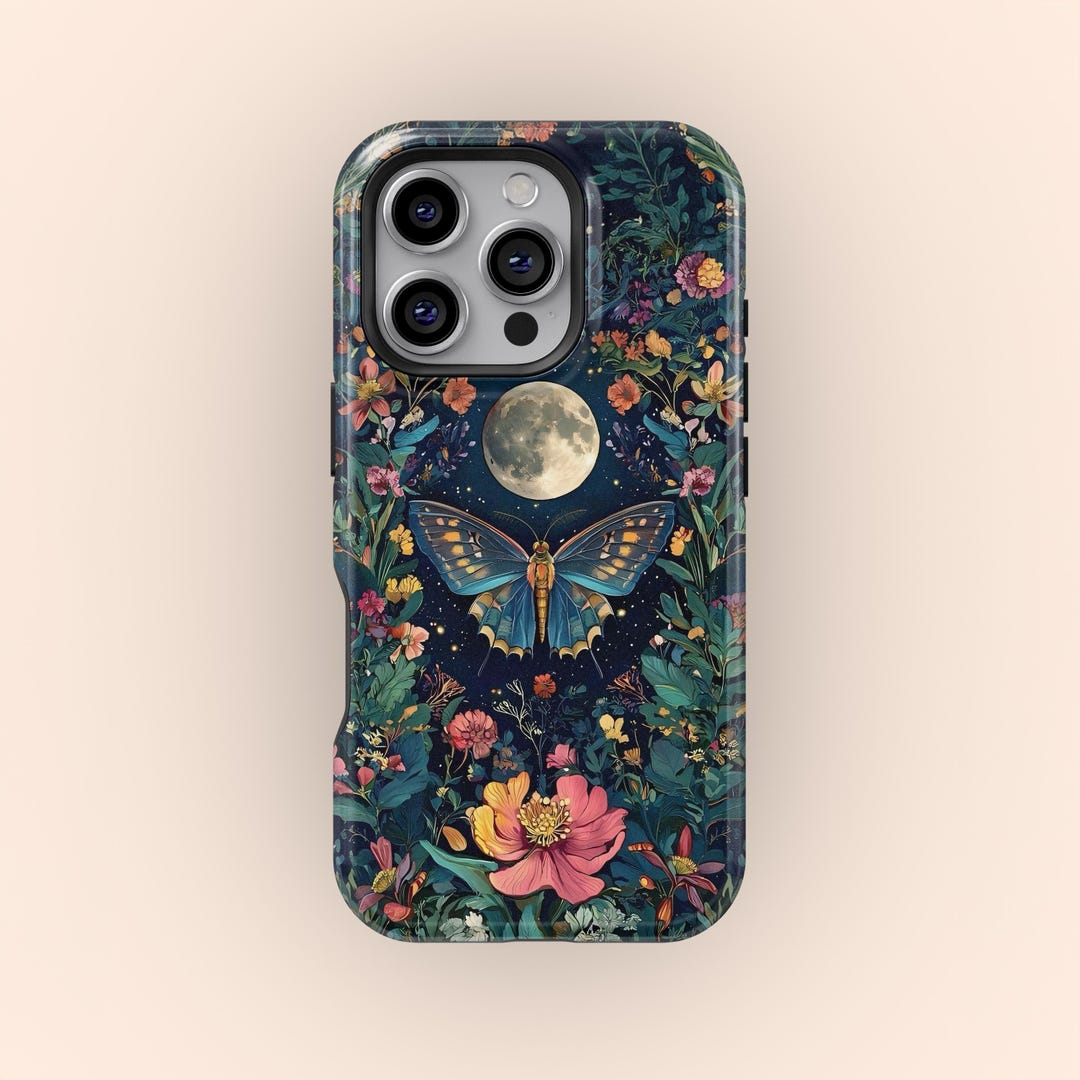Luna Moth Gothic Witch Phone Case, Butterfly and Moon Phone Cases ...