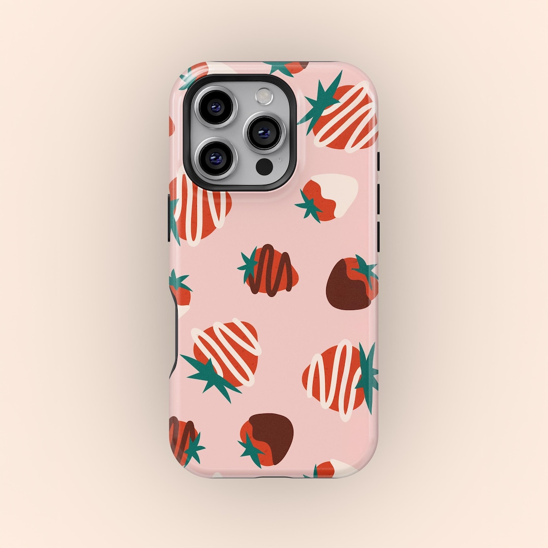 Watercolor Summer Strawberries Phone Case Fruit Lover Girl iPhone 17 16 ...