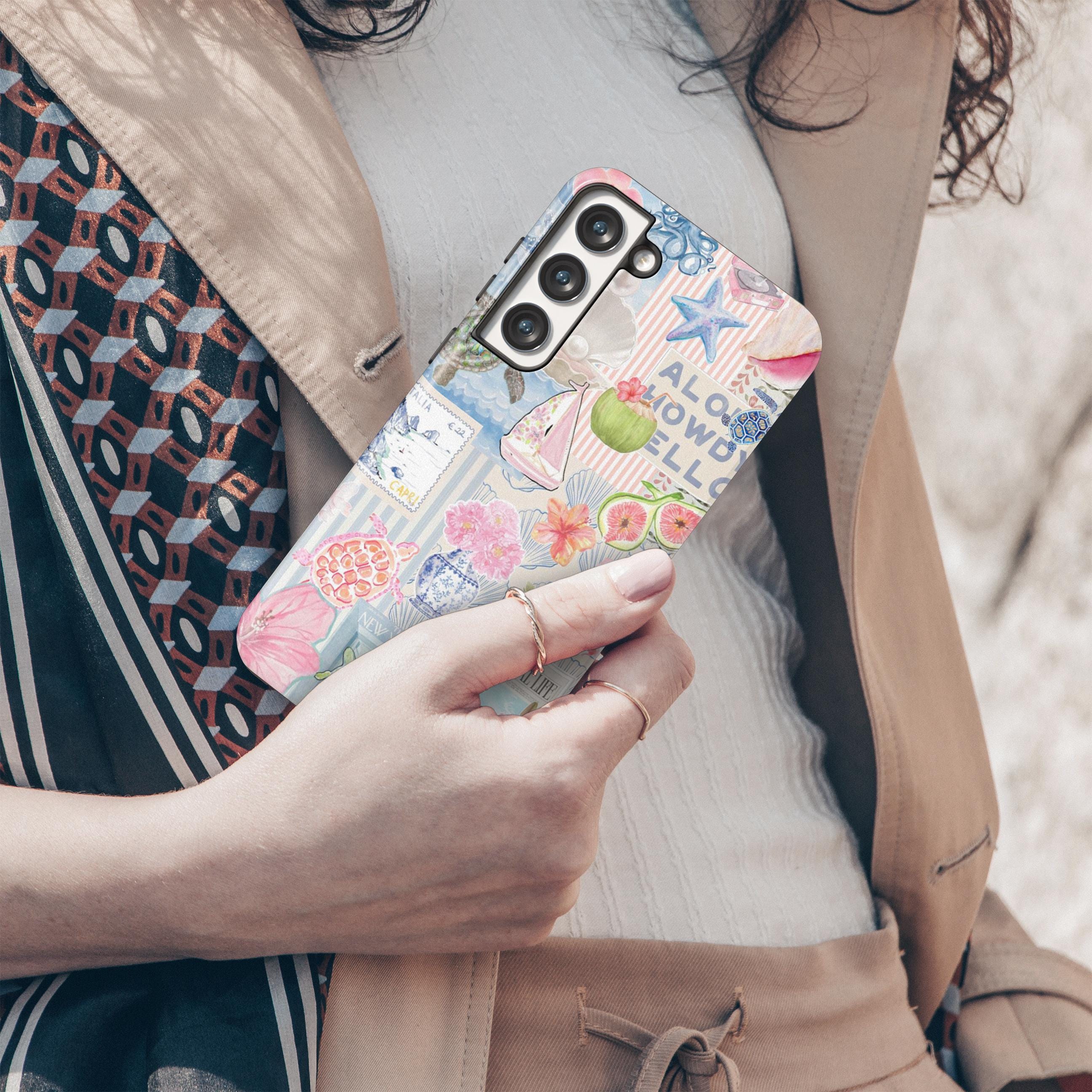 Coastal Italy Collage Phone Case, Cute Coastal Coquette Aesthetic ...