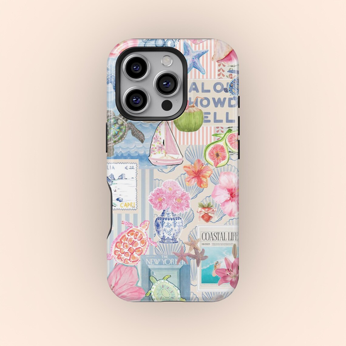 Coastal Italy Collage Phone Case, Cute Coastal Coquette Aesthetic ...