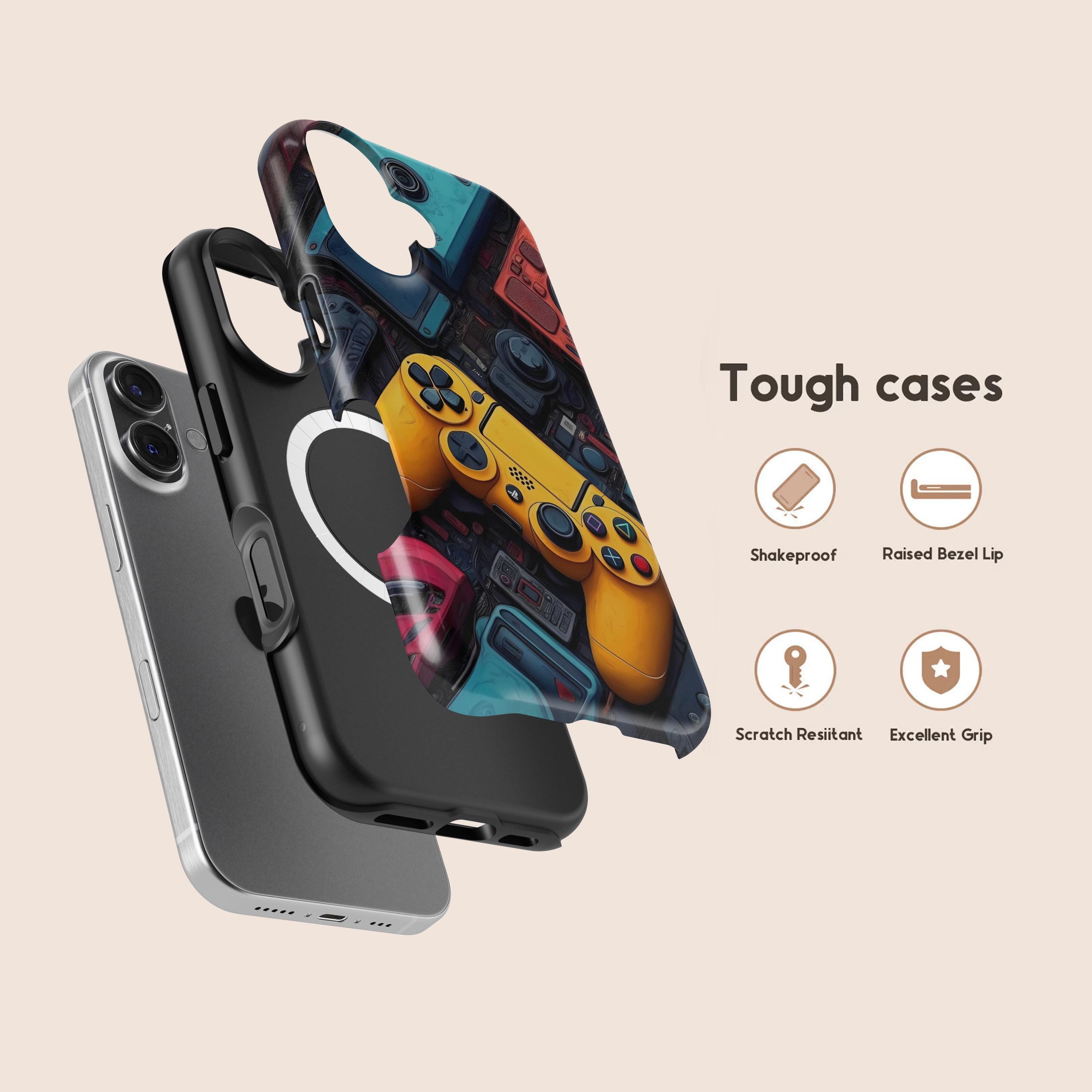 Retro Gaming Style Phone Case for iPhone 16 15 14 13 12 Pro Max, Galaxy ...