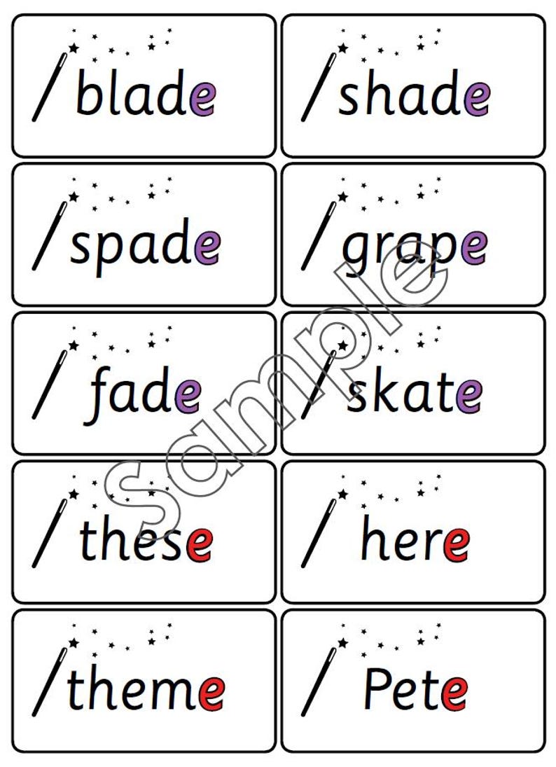 Final E Word Cards , Consonant Blends flashcards – DXRNV