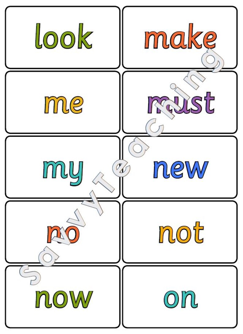 Sight Word Flashcards: Pre-k & Kindergarten Printable Learning Cards - Etsy