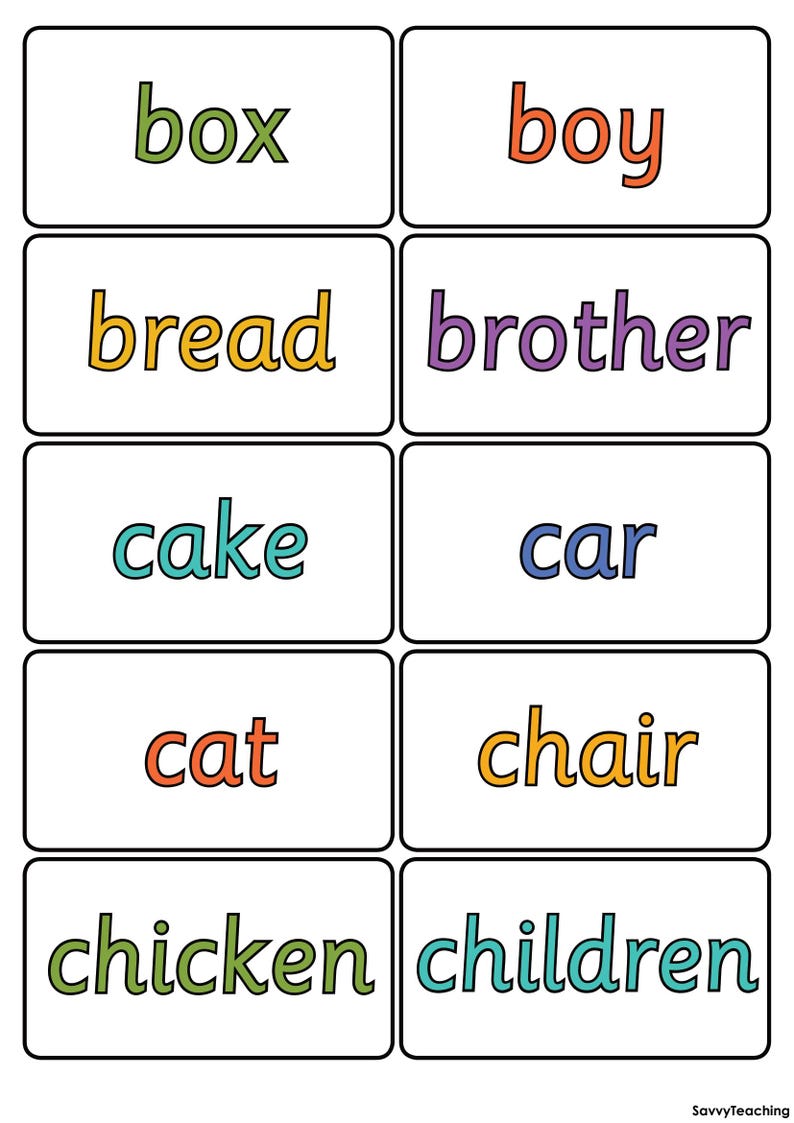 95 Dolch Noun Flashcards | Sight Word Vocabulary | Vocabulary Cards for ...