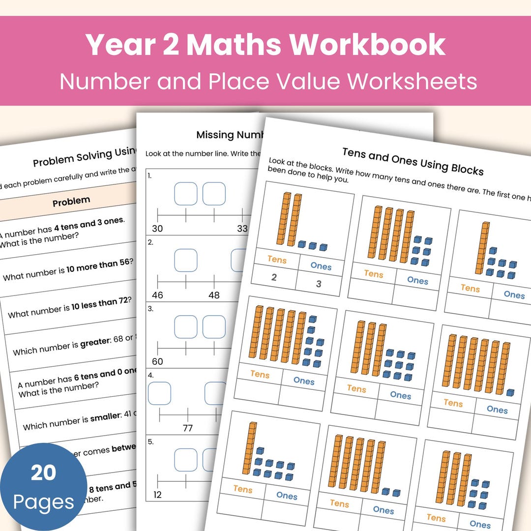 Year 2 Maths Workbook | Number and Place Value Worksheets | Counting ...