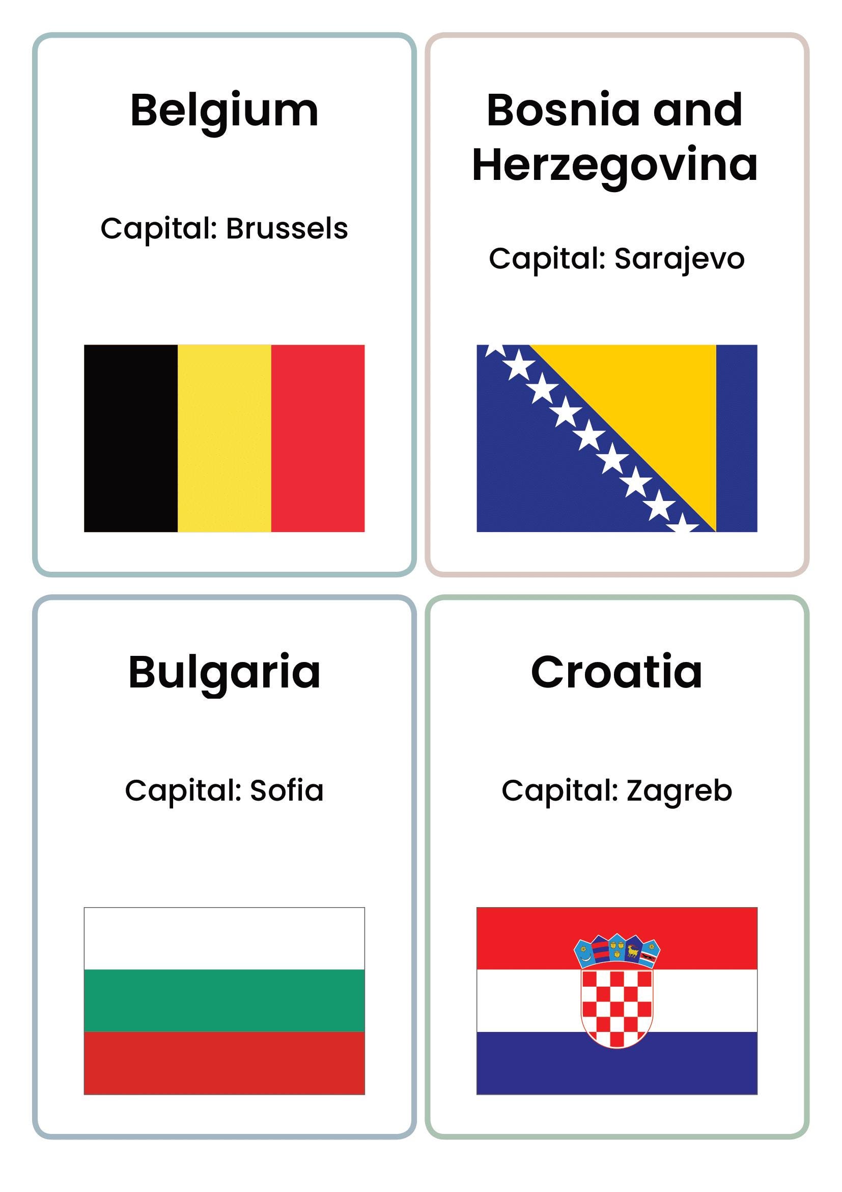 European Countries & Capitals Flashcards | 44 Flags and Capital Cities ...