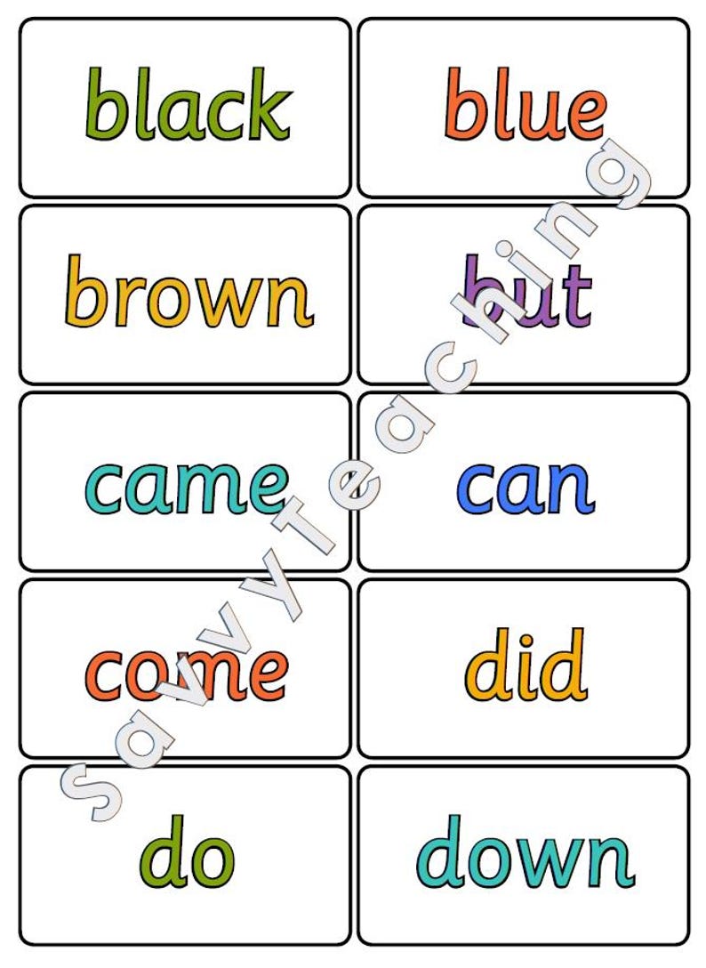 Sight Word Flashcards: Pre-k & Kindergarten Printable Learning Cards - Etsy