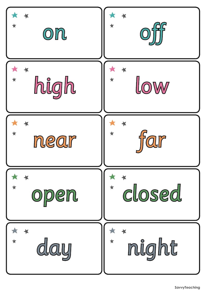 100 Opposites Flashcards | Vocabulary Practice for Kids | KS1 English ...