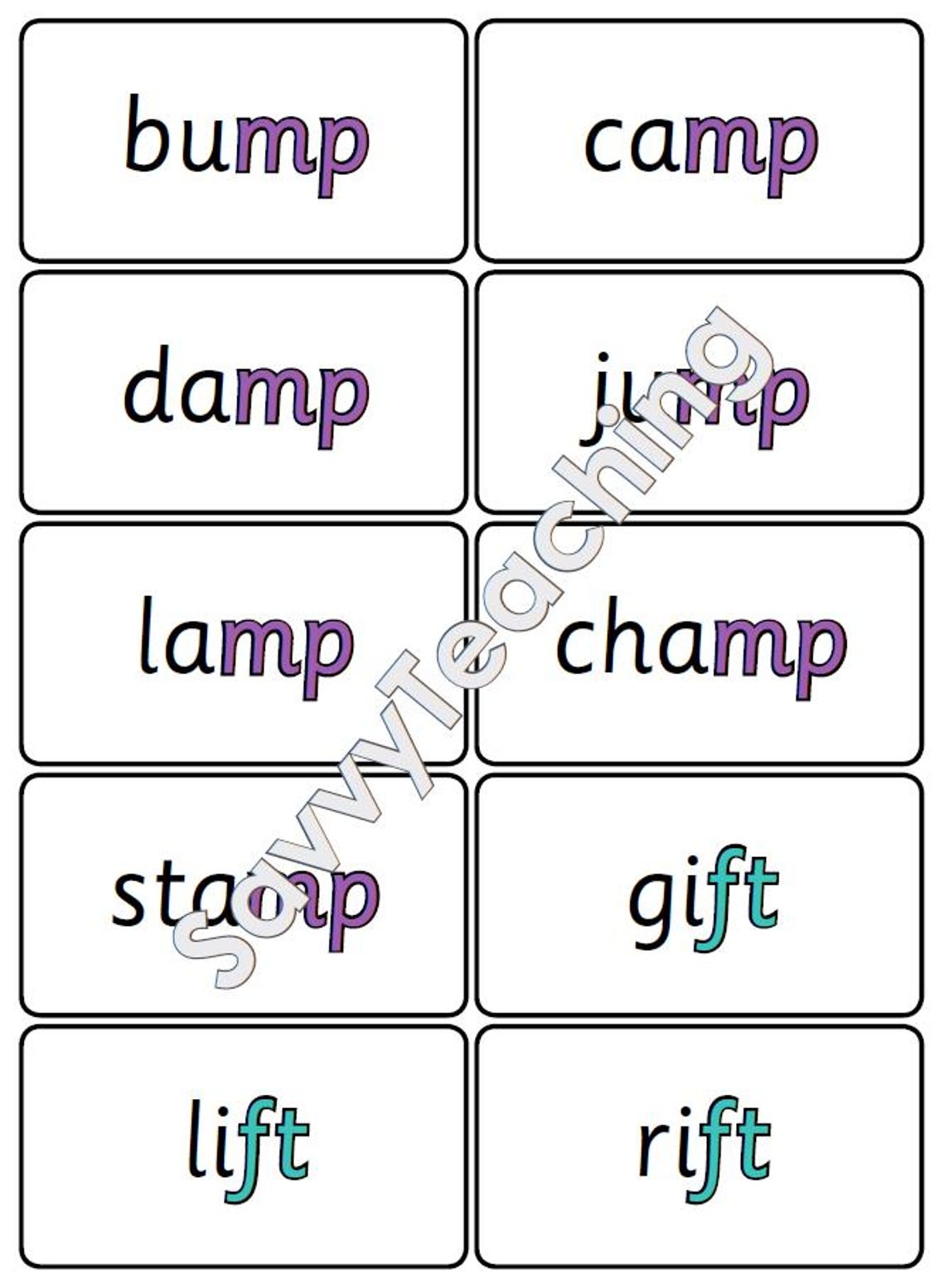 Ending Blends Flashcards | 117 Phonics Words | Colour-coded Printable ...