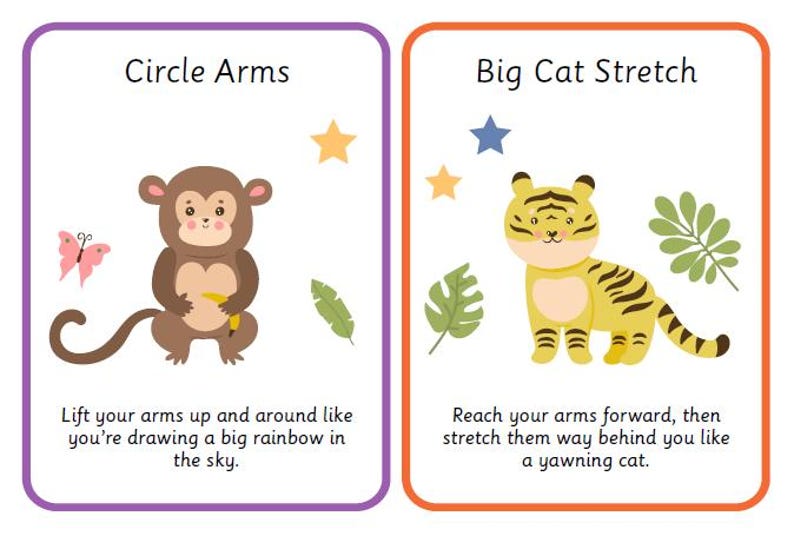 Mindfulness and Movement Cards for Kids | 60 Calm Animal-themed ...