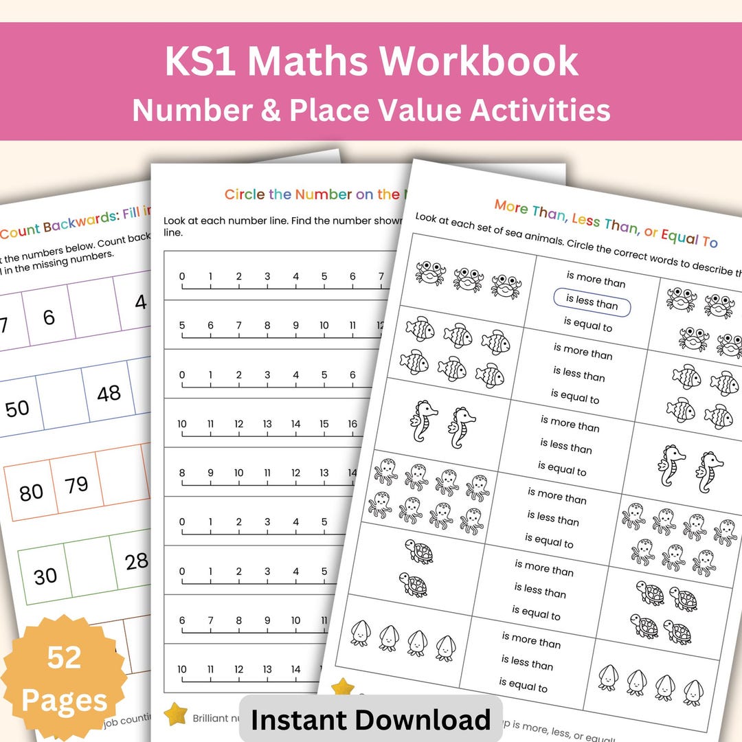 Year 1 Maths: Number and Place Value Worksheets | Printable Maths ...