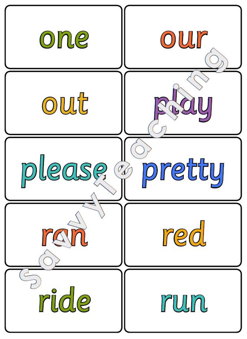 Sight Word Flashcards: Pre-k & Kindergarten Printable Learning Cards - Etsy