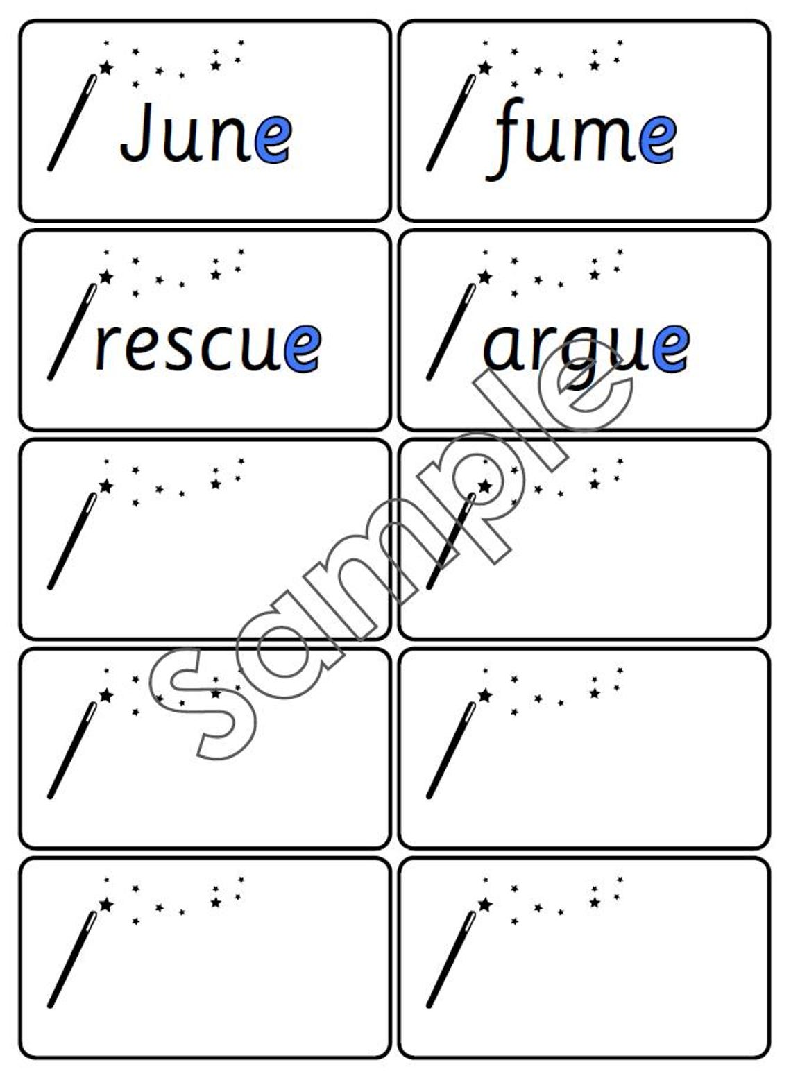 Magic E Flashcards | Phonics Printable | Long Vowel Words | Silent E ...