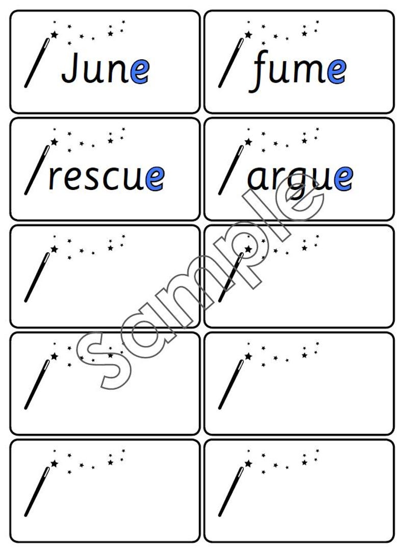 Magic E Flashcards | Phonics Printable | Long Vowel Words | Silent E ...