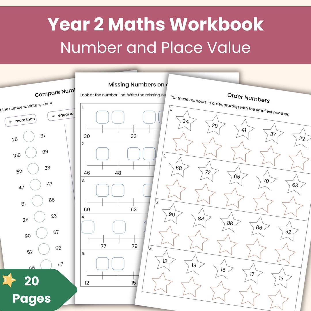 Year 2 Maths Workbook | Number and Place Value Worksheets | Printable ...