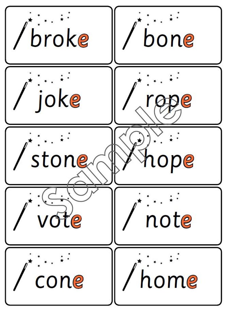 Magic E Flashcards | Phonics Printable | Long Vowel Words | Silent E ...
