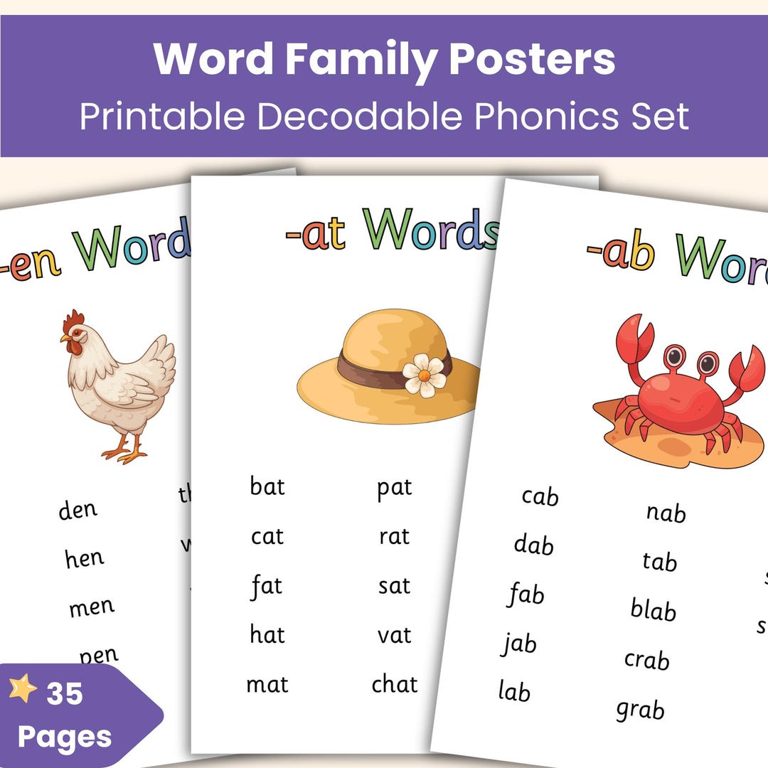 Phonics Word Family Posters | CVC Word Families | Classroom Phonics ...