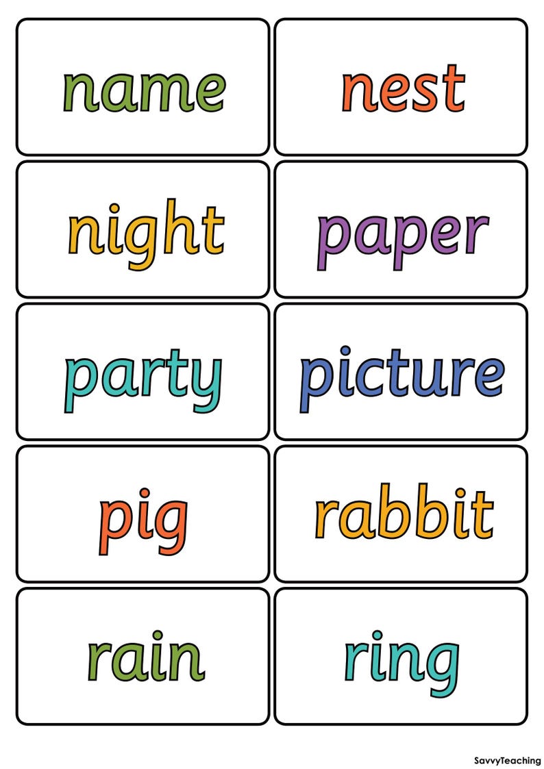 95 Dolch Noun Flashcards | Sight Word Vocabulary | Vocabulary Cards for ...