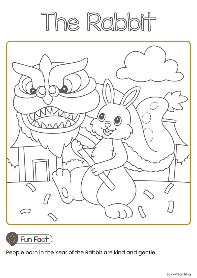 Chinese New Year Zodiac Animals Colouring Book | 12 Colouring Pages ...