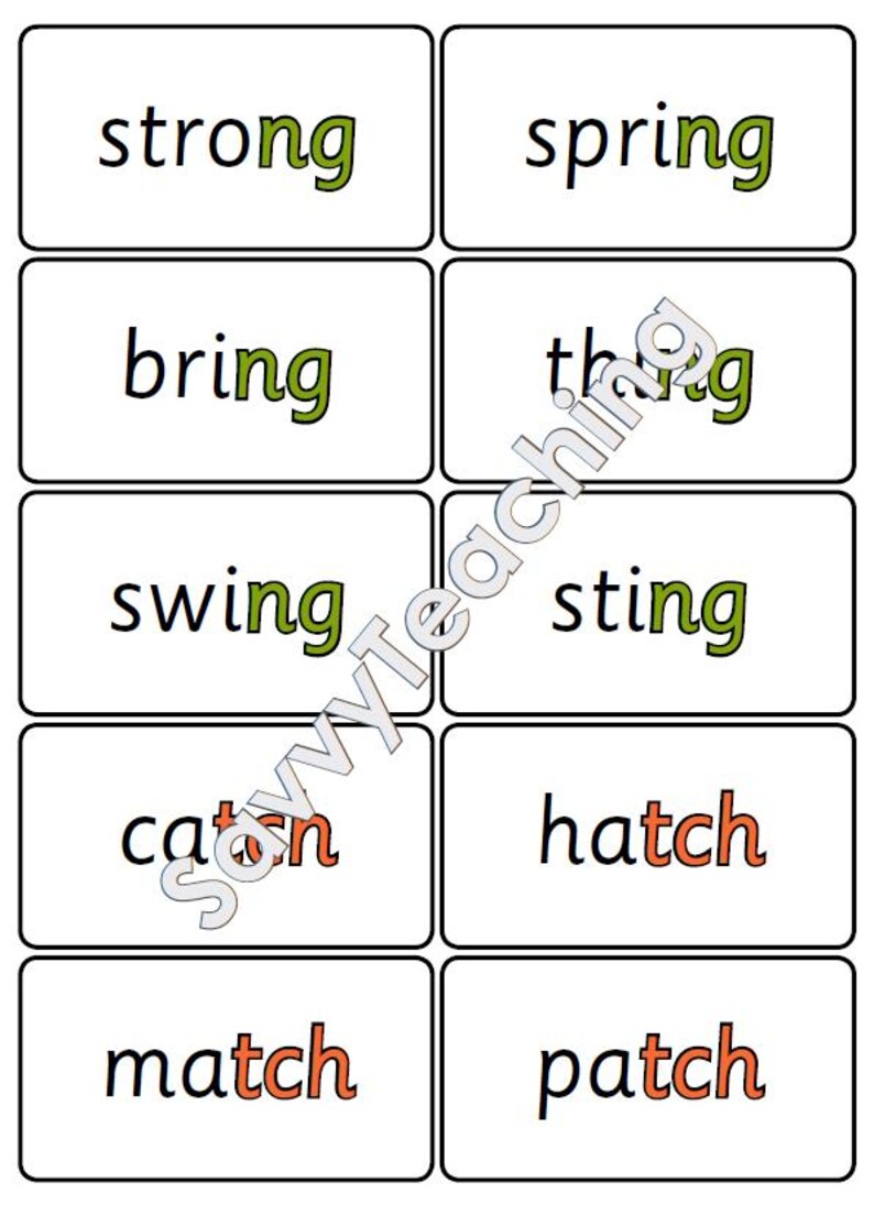 Phonics Flashcards | 140 Digraph & Trigraph Words | Silent Letters ...