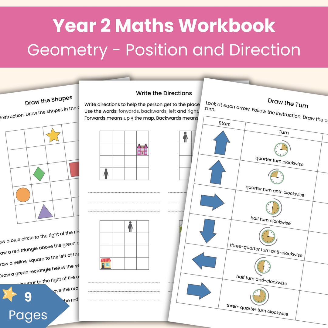 Year 2 Maths Workbook | Geometry - Position and Direction | Y2 Maths ...