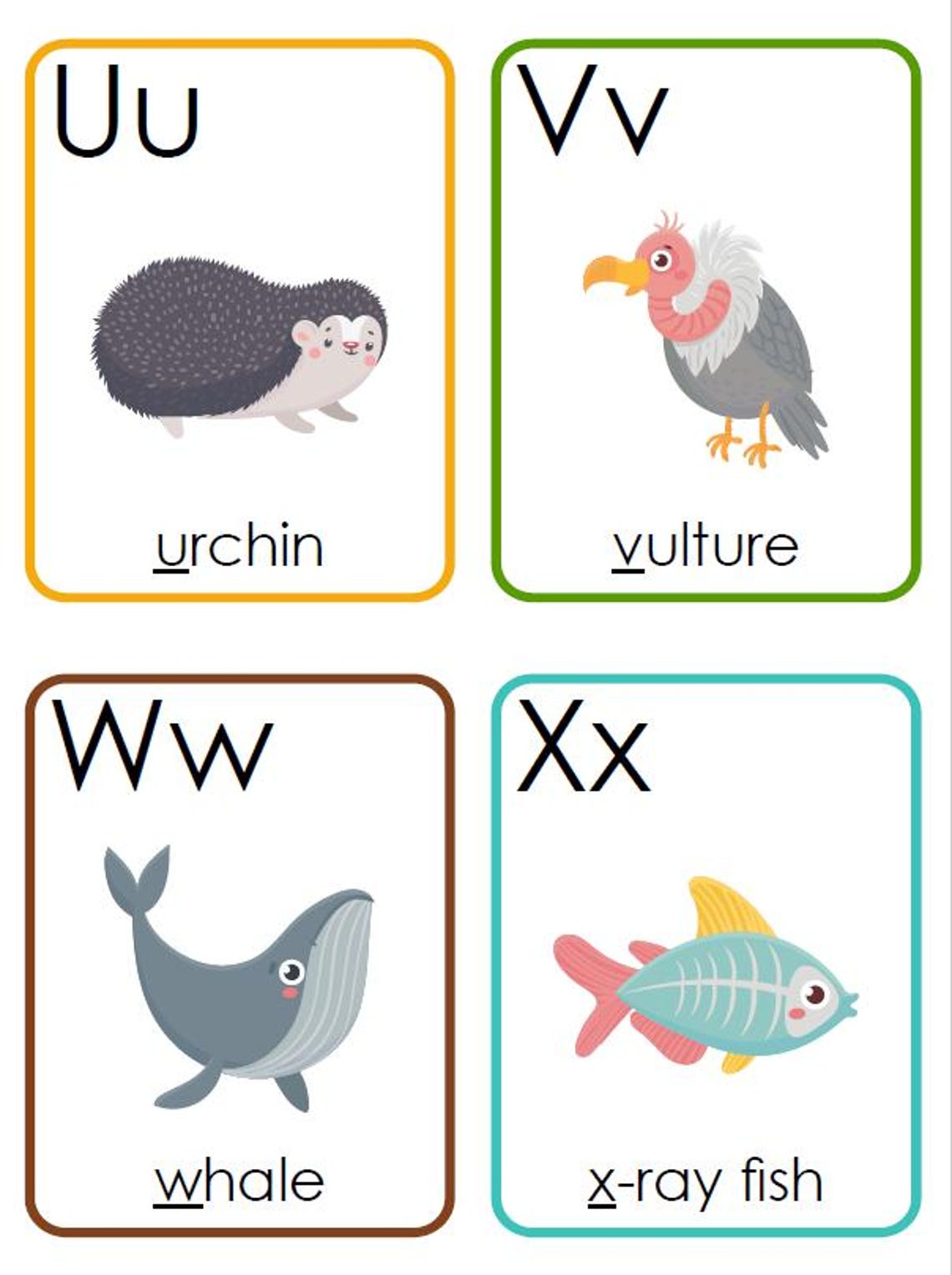 A-Z Animal Flashcards – Printable Alphabet Learning for Kids - Etsy