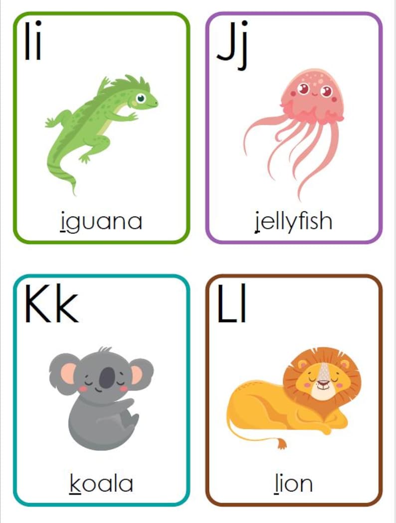 A-Z Animal Flashcards – Printable Alphabet Learning for Kids - Etsy