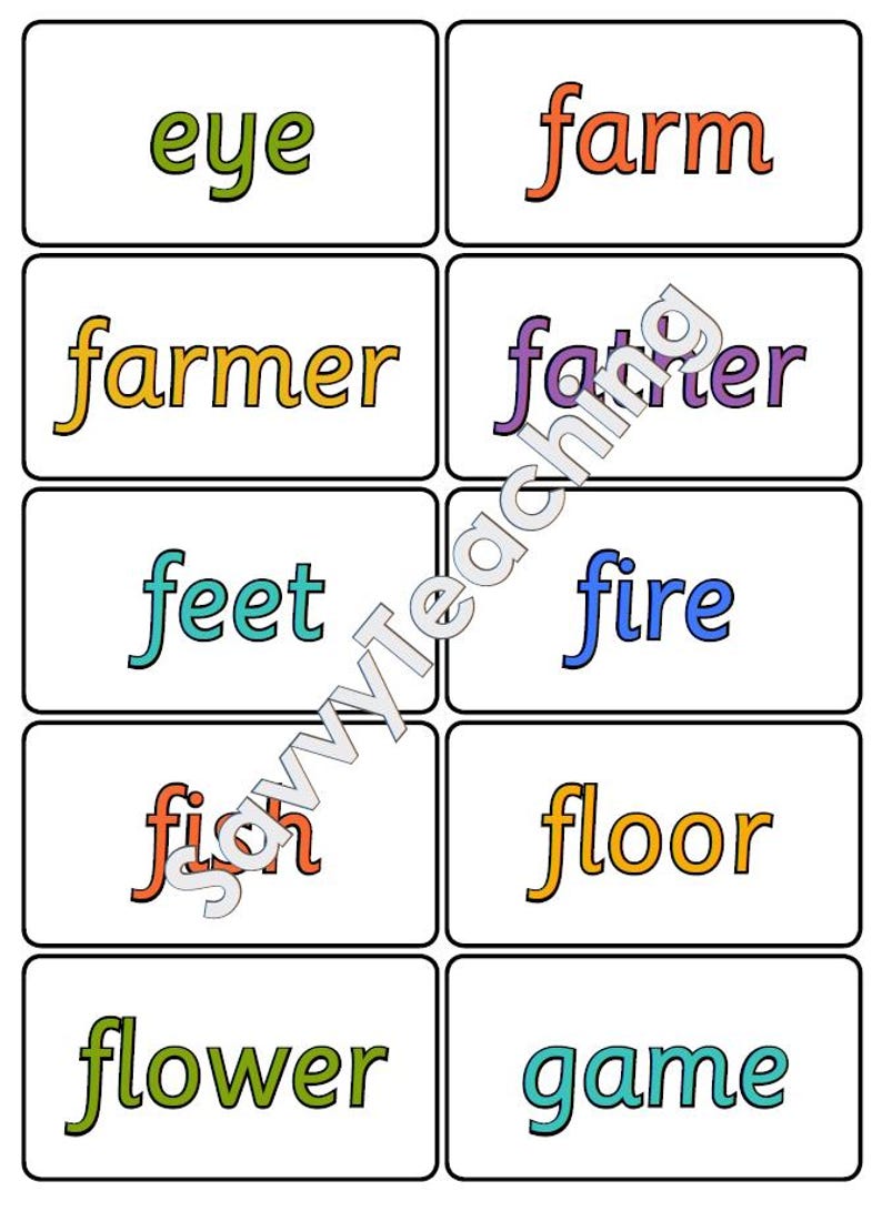 Dolch Noun Flashcards | 95 Printable Sight Word Cards | Boost ...