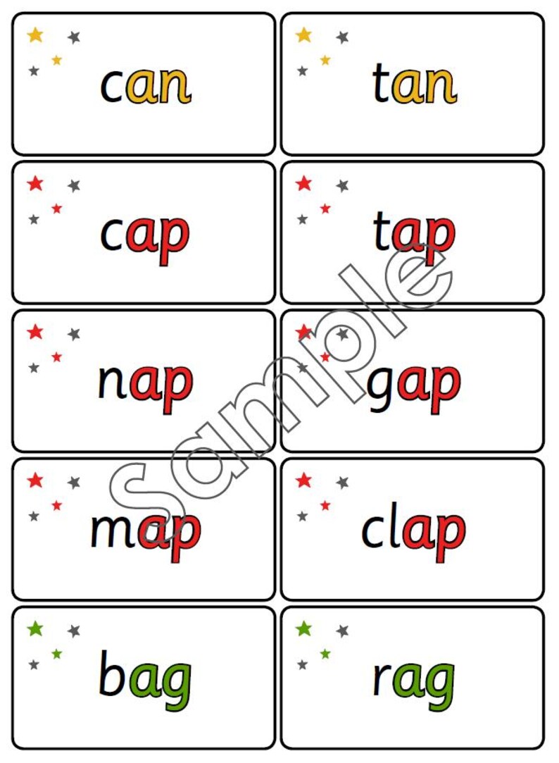 Rhyming Words Flashcards – 197 Phonics Word Cards | Early Reading ...