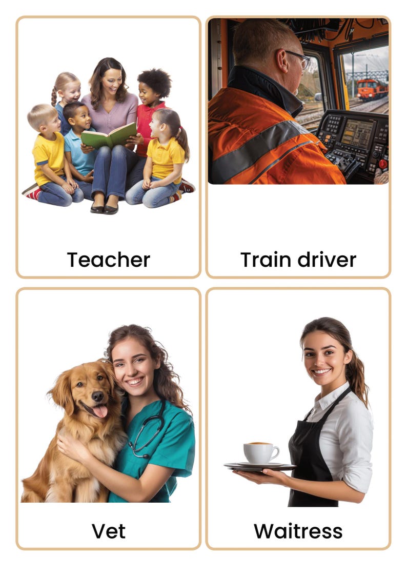 44 Community Helpers Flashcards | Real Photo Job Cards | People Who ...