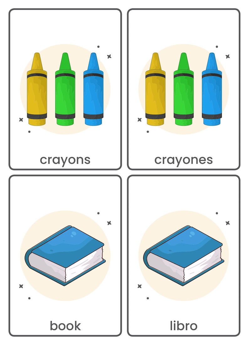 80 Flashcards Inglês-Espanhol para Casa e Escola | Vocabulário do Dia a Dia | Cartões de ...
