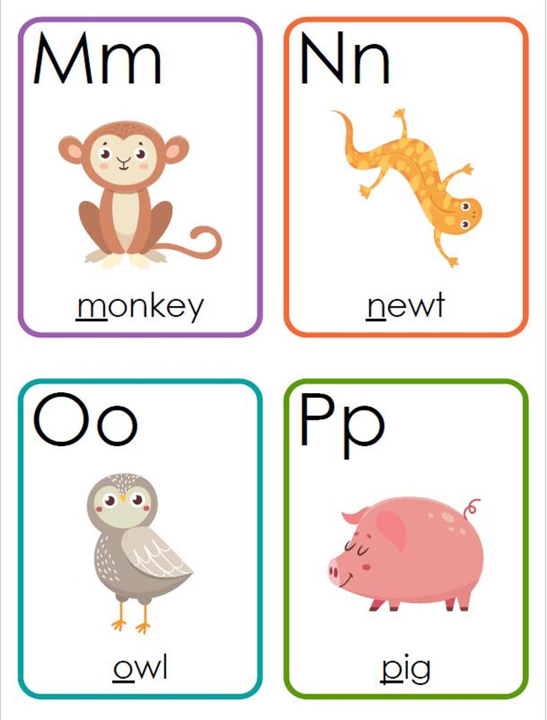 A-Z Animal Flashcards – Printable Alphabet Learning for Kids - Etsy