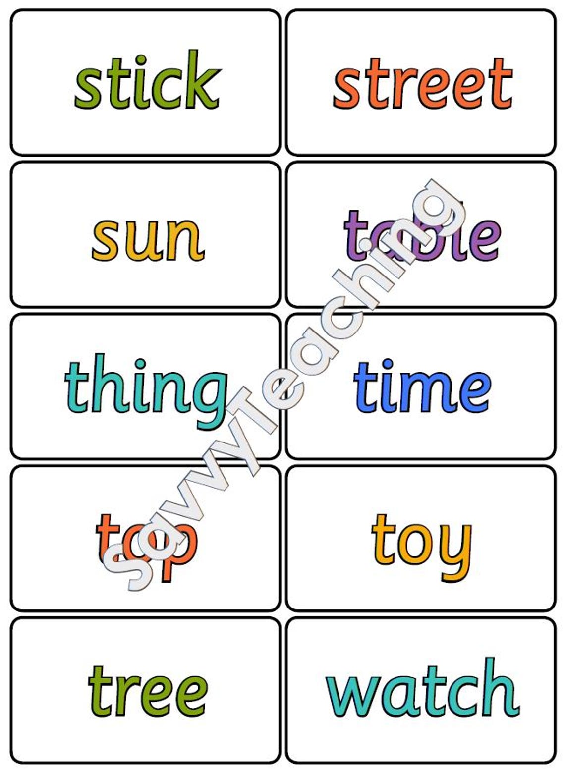 Dolch Noun Flashcards | 95 Printable Sight Word Cards | Boost ...