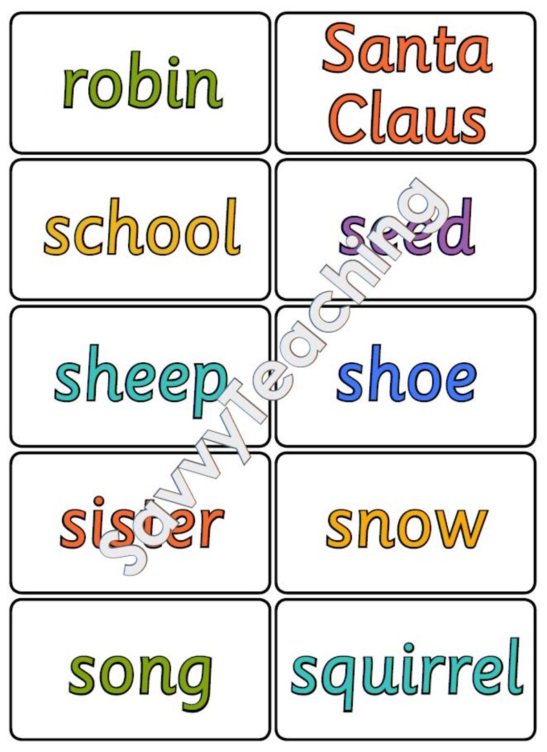 Dolch Noun Flashcards | 95 Printable Sight Word Cards | Boost ...