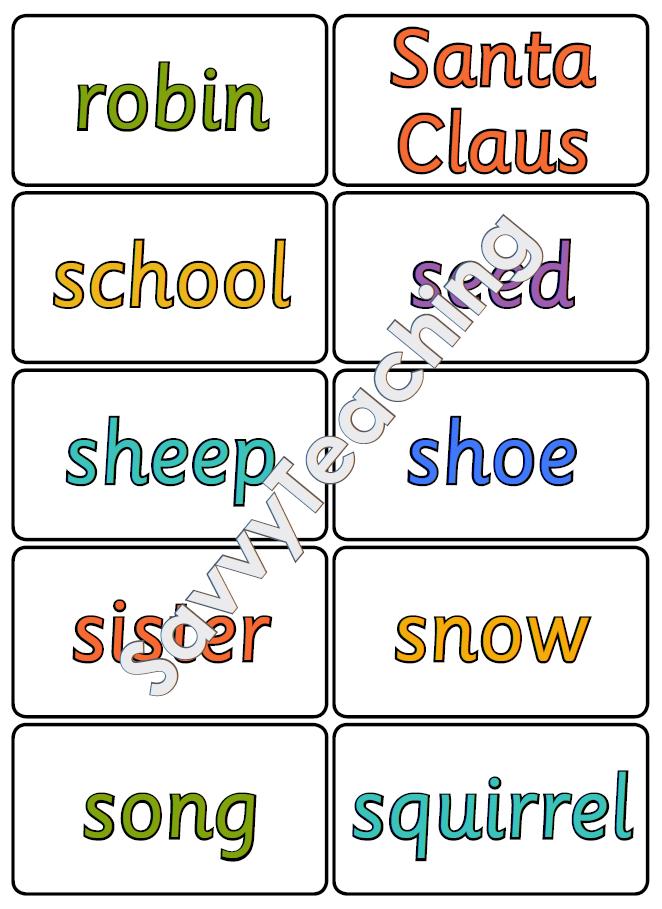Dolch Noun Flashcards | 95 Printable Sight Word Cards | Boost ...