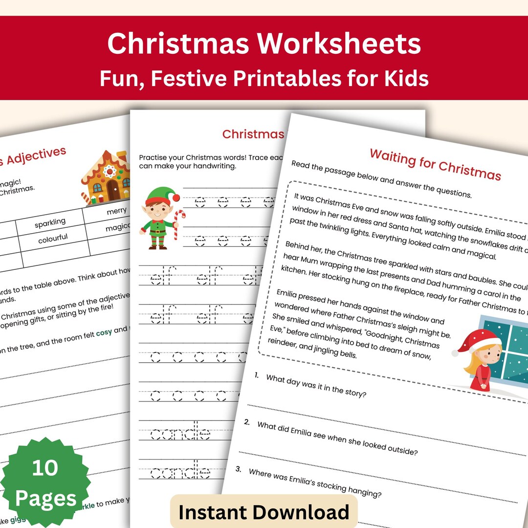 Christmas Literacy Activity Pack | KS1 English Worksheets | Reading ...