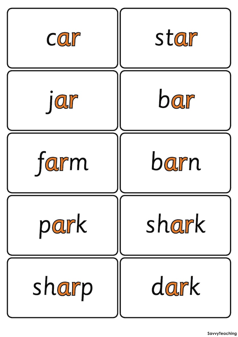 R-controlled Vowel Flashcards | Bossy R Word Cards Ar Er Ir or Ur ...