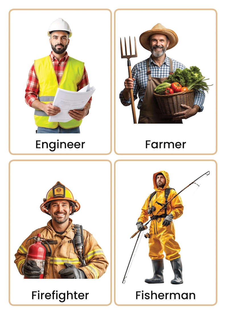 Community Helpers Flashcards | 44 Montessori Real Photo Job Cards ...