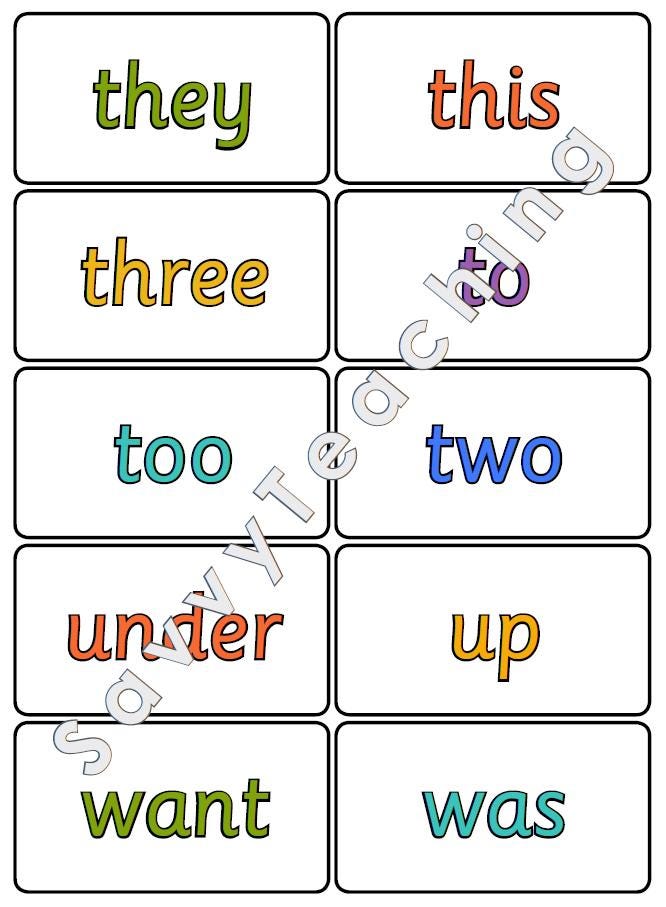 Sight Word Flashcards – Pre-k & Kindergarten Printable - Etsy