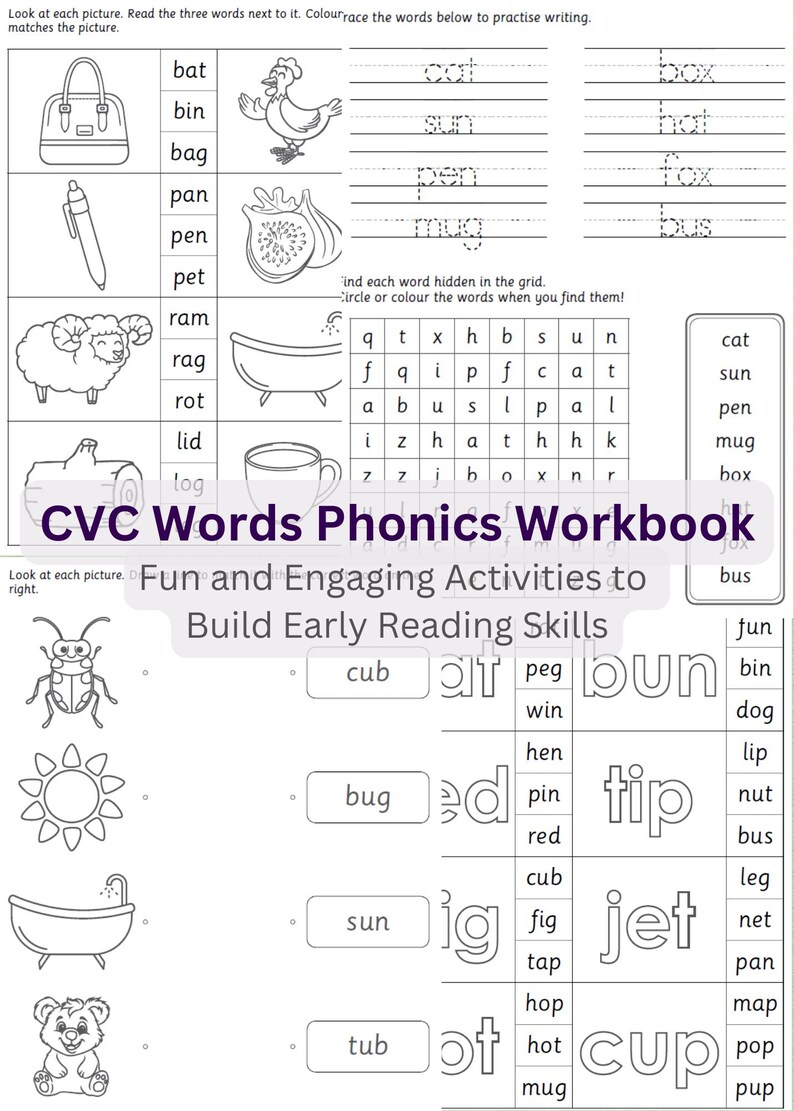 CVC Words Workbook | Fun Phonics Activities | Early Reading Practice ...